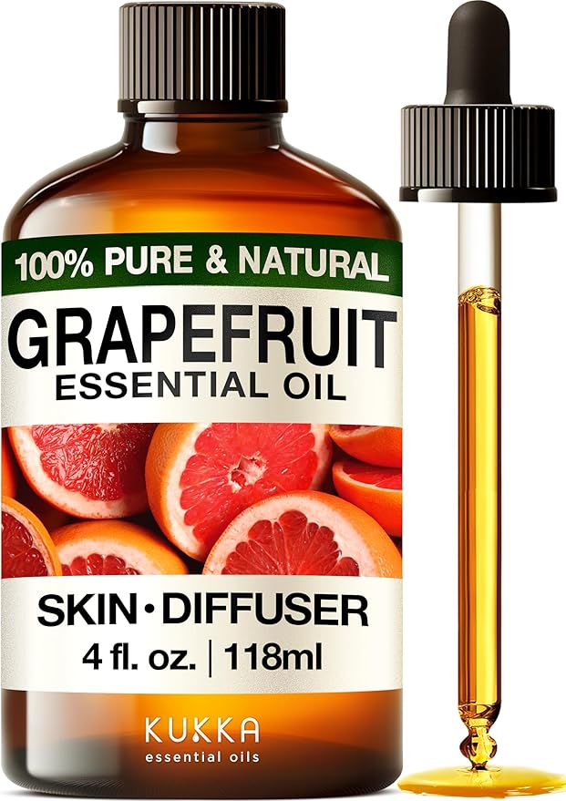 Kukka Grapefruit Essential Oil for Skin - 4 Fl Oz - 100% Natural Aroma ...